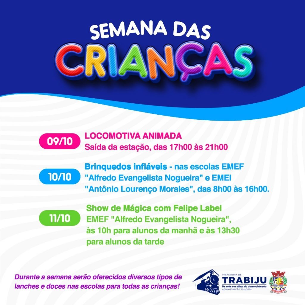 PREFEITURA PREPARA SEMANA ESPECIAL PARA AS CRIANÇAS EM TRABIJU ...